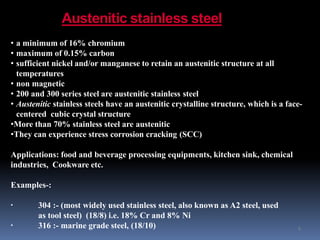 STAINLESS STEEL AND THEIR TYEPS | PPTX