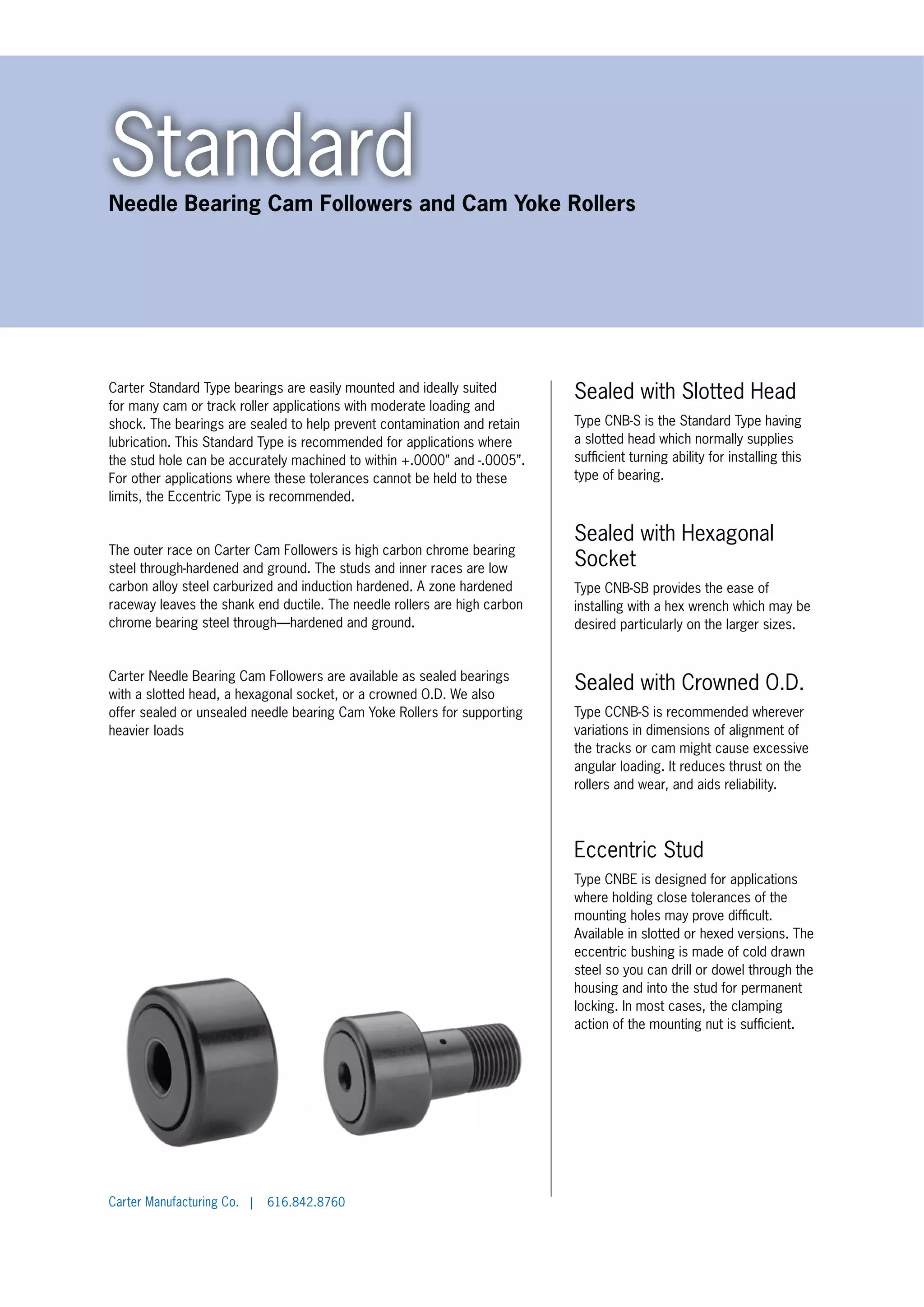 Stainless steel cam followers and cam yoke rollers | PDF