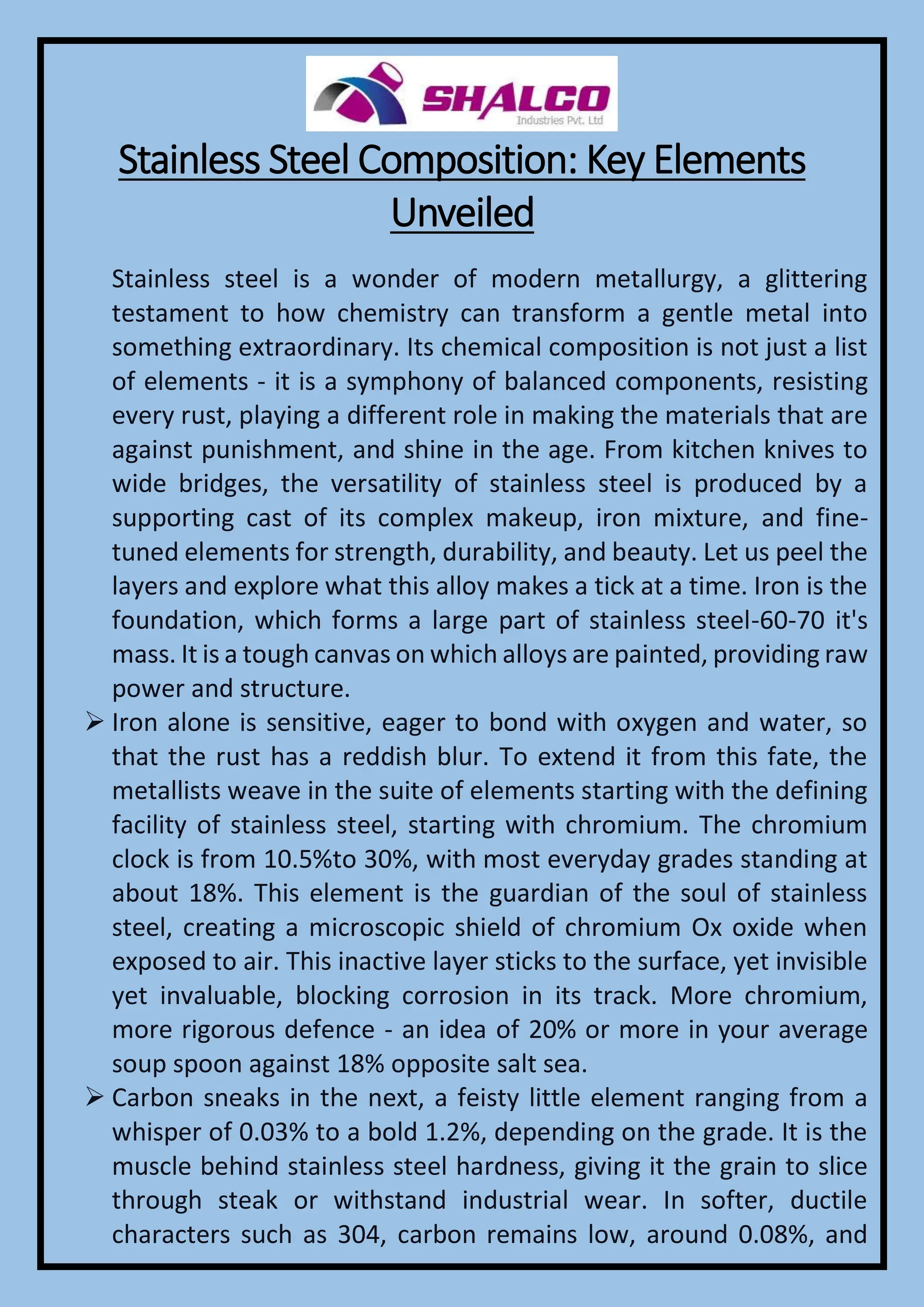 Stainless Steel Composition Key Elements Unveiled.pdf