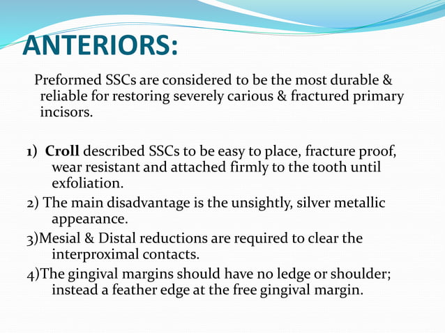 Stainless steel crowns | PPTX | Dental Health | Diseases and Conditions