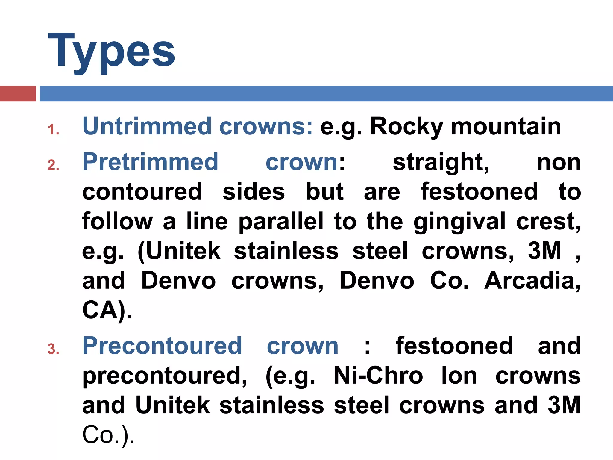 Stainless steel crowns for primary teeth | PPT