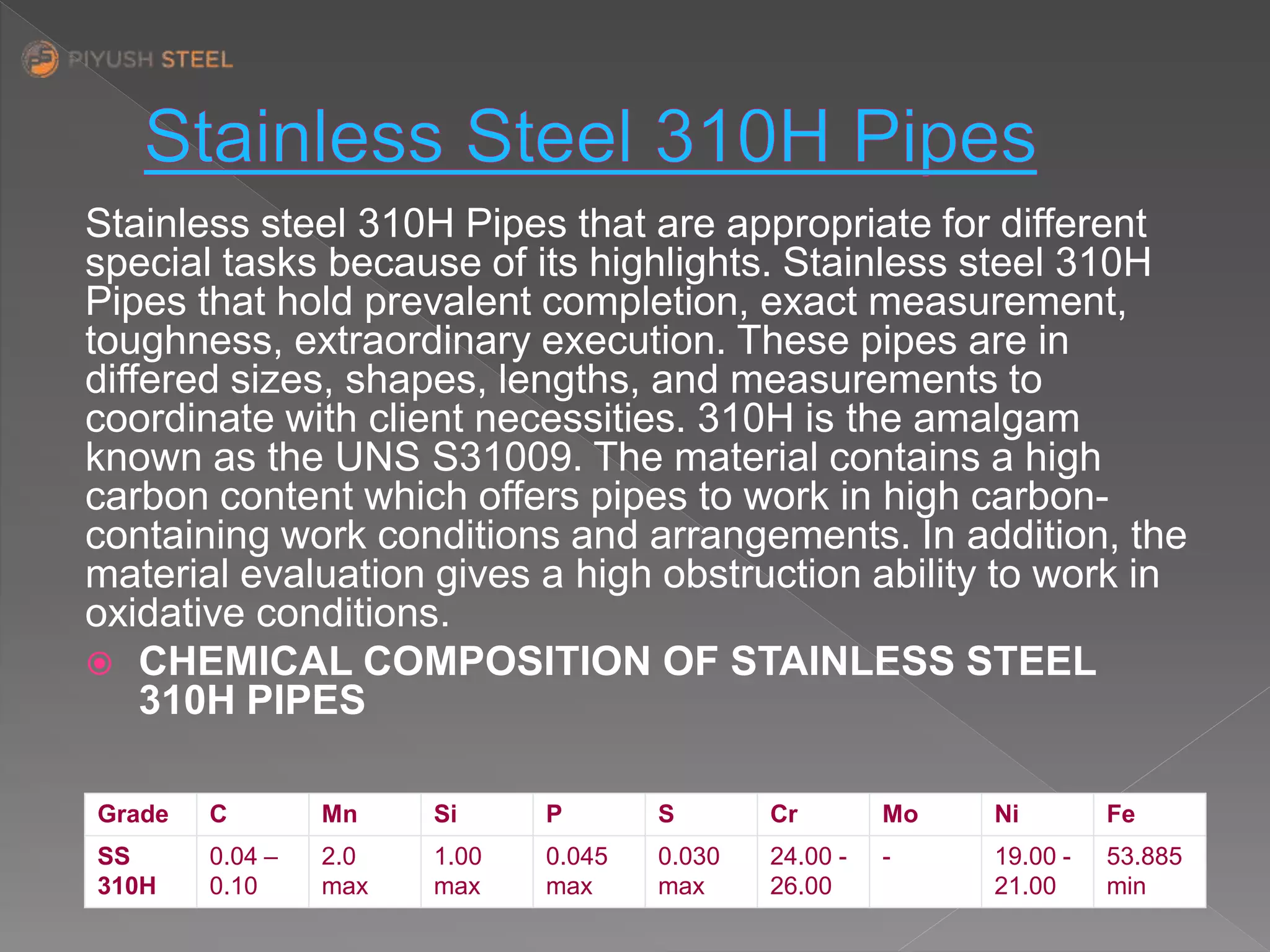 Stainless steel pipes | PPTX