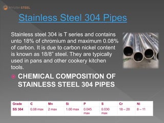 Stainless steel pipes | PPTX