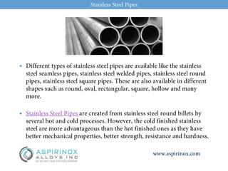 Stainless steel pipes grades | PPT