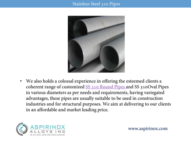 Stainless steel pipes grades | PPT
