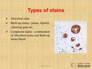 STAIN REMOVAL METHODS IN HOUSE KEEPING | PPTX | Skin Care | Beauty