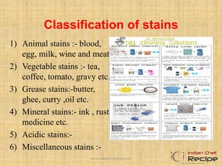 STAIN REMOVAL METHODS IN HOUSE KEEPING | PPTX | Skin Care | Beauty