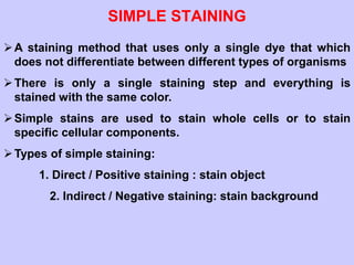 Types of staining techniques in microbiology | PDF