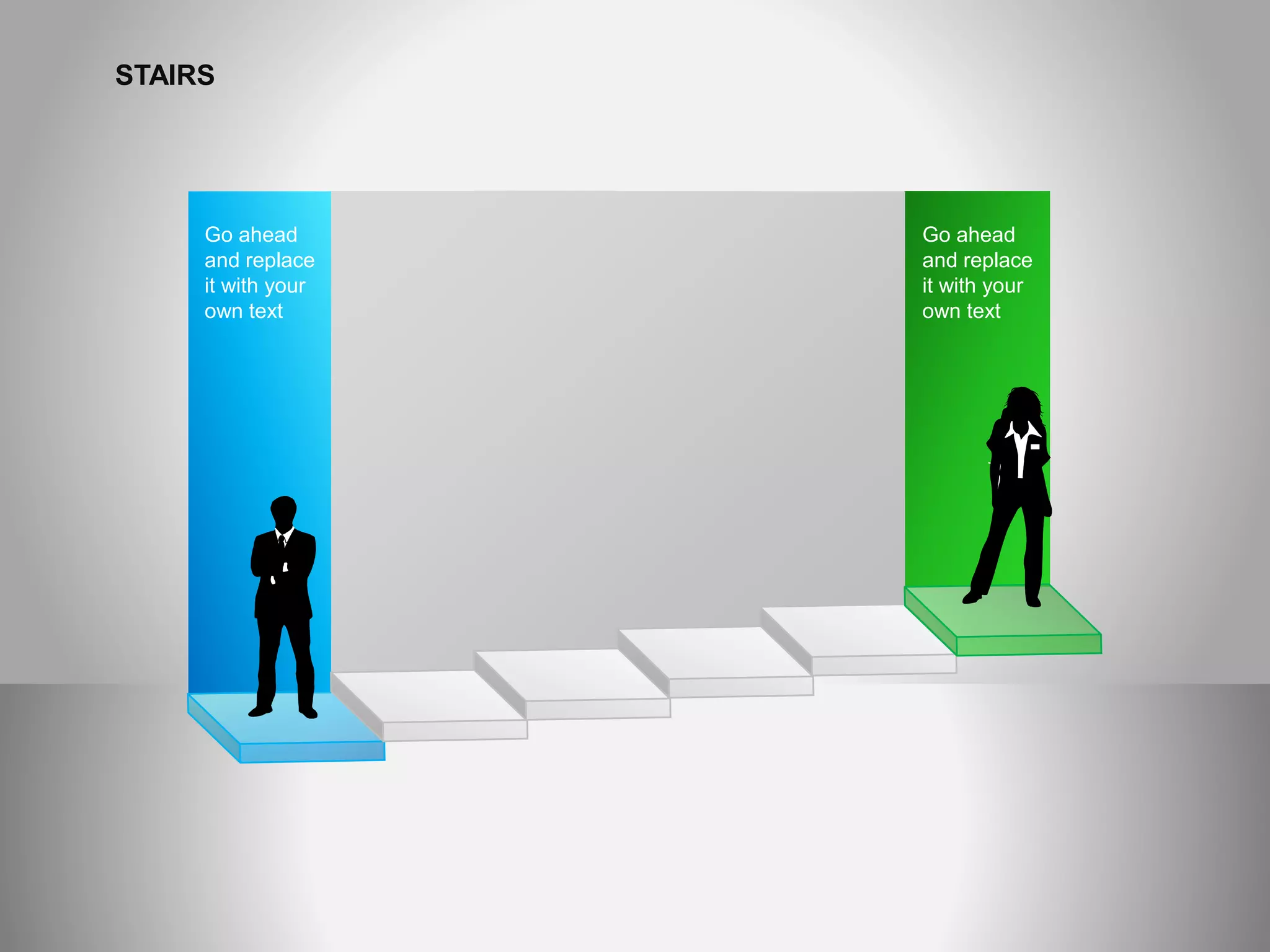 Stairs Diagrams (for PowerPoint and Google Slides) | PPTX