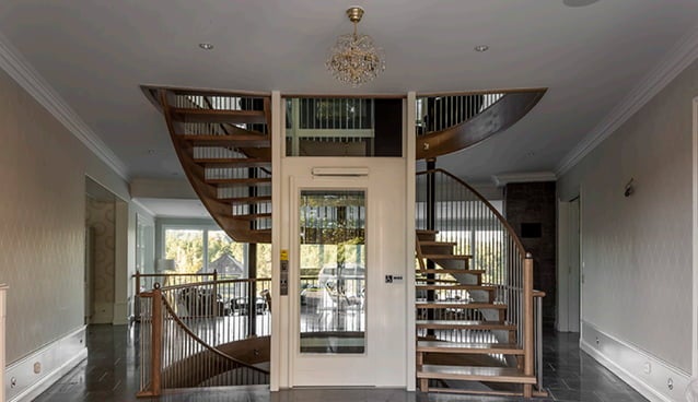 Stairs around a nice lift | PPT