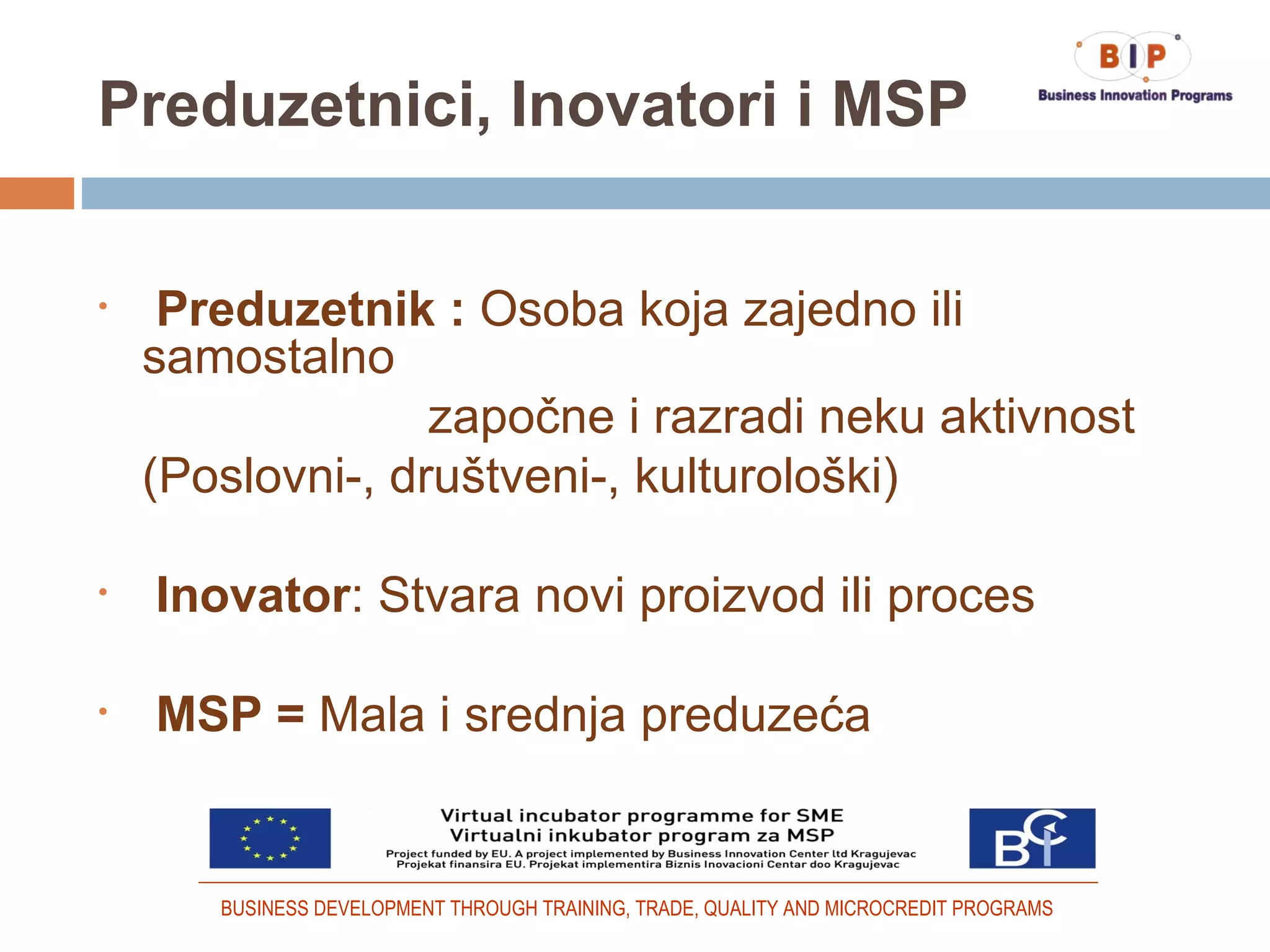 Sta je preduzetnistvo | PPT