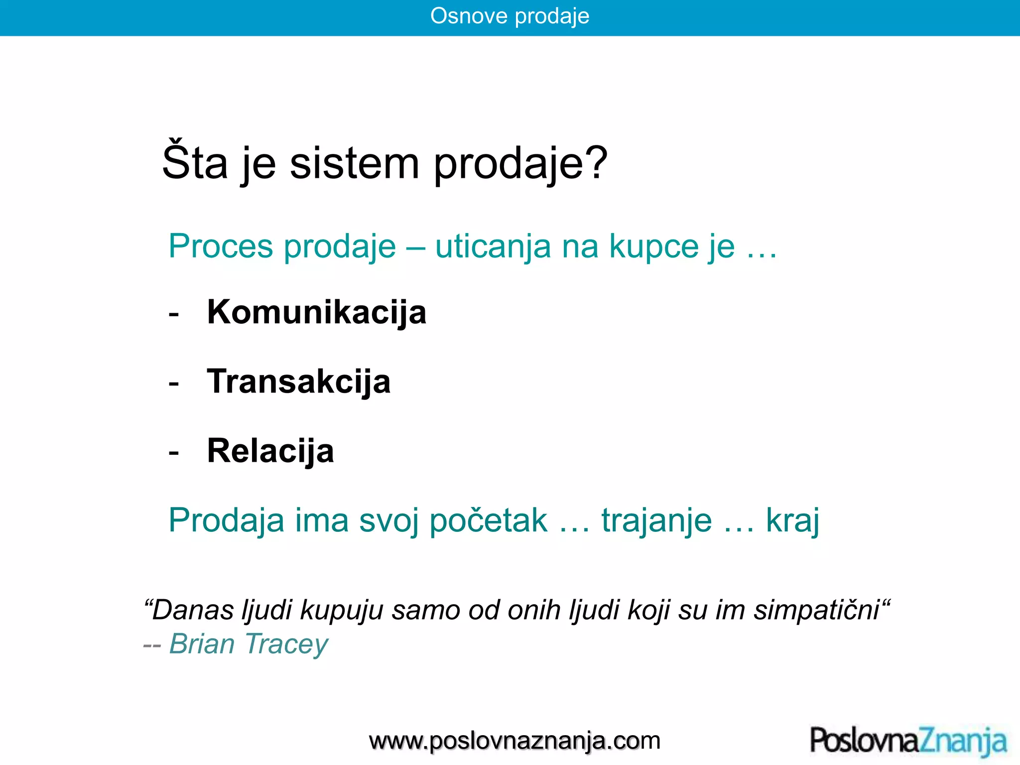 Sta je sistem prodaje i koji su prodajni koraci | PPT