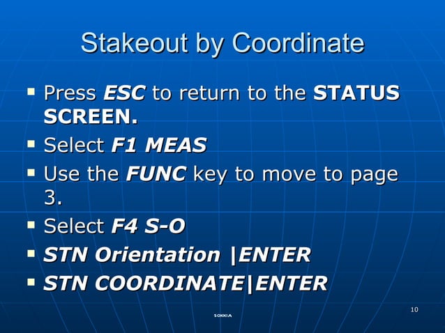 Stake out by coordinates | PPT