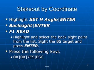 Stake out by coordinates | PPT