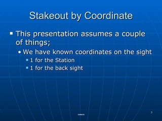 Stake out by coordinates | PPT