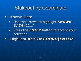 Stake out by coordinates | PPT
