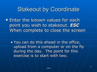 Stake out by coordinates | PPT