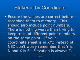 Stake out by coordinates | PPT