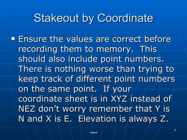 Stake out by coordinates | PPT