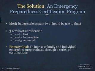 Stake Emergency Preparedness Certification Program | PPT