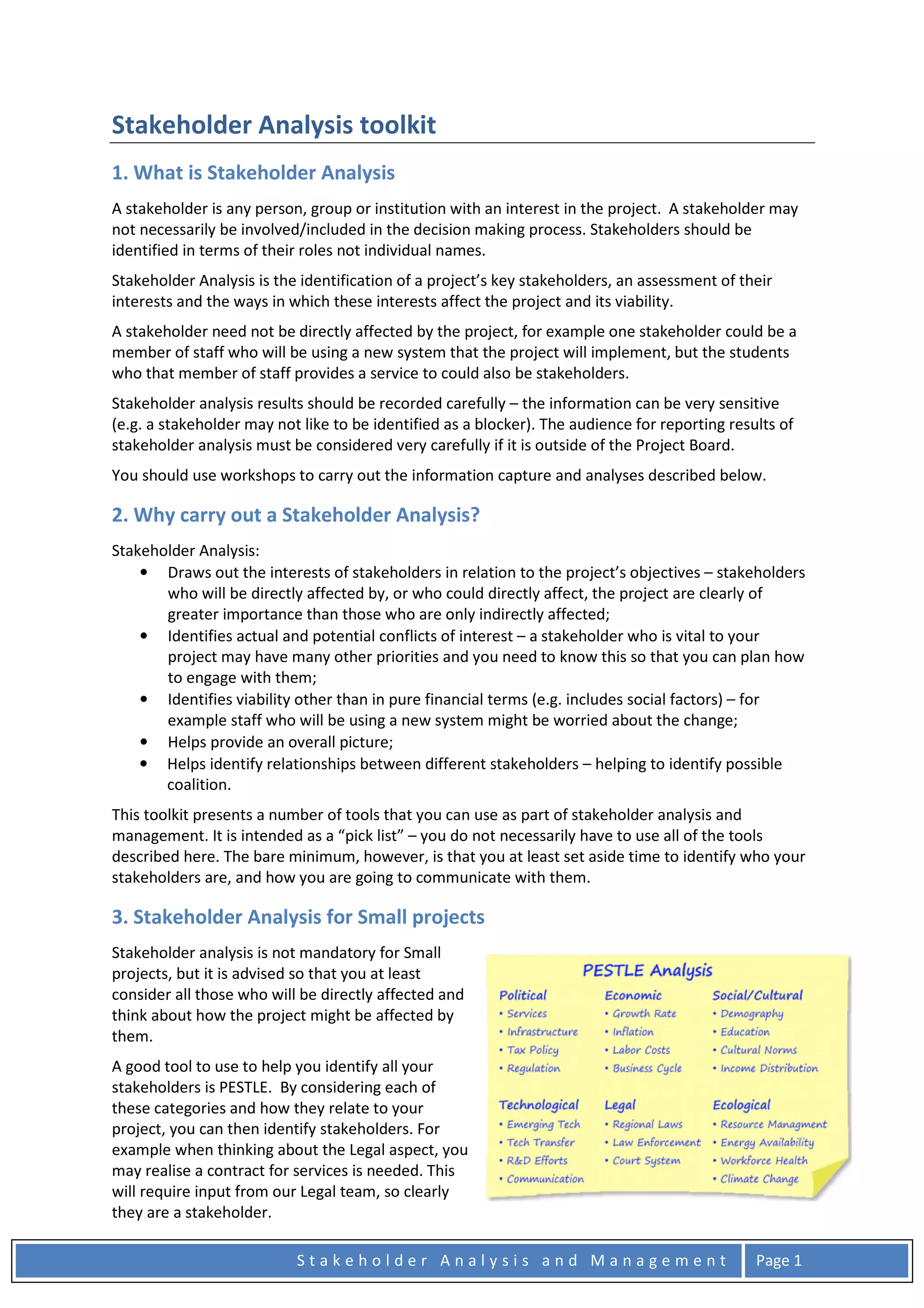 Stakeholder analysis-toolkit-v3 | PDF | Business | Business and Finance