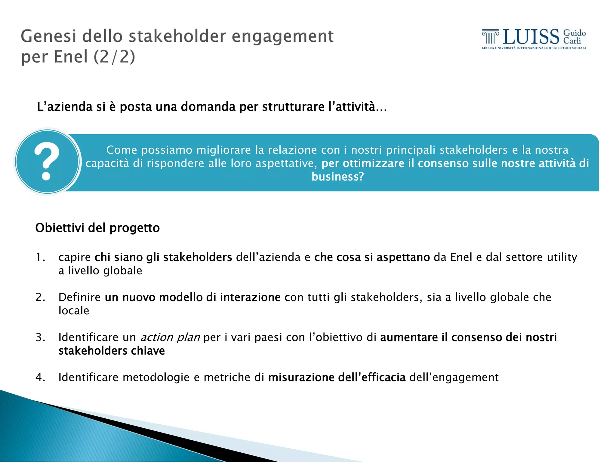 Stakeholder engagement il caso enel | PDF