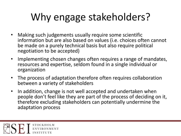 Training module on stakeholder engagement | PPTX | Environment | Science