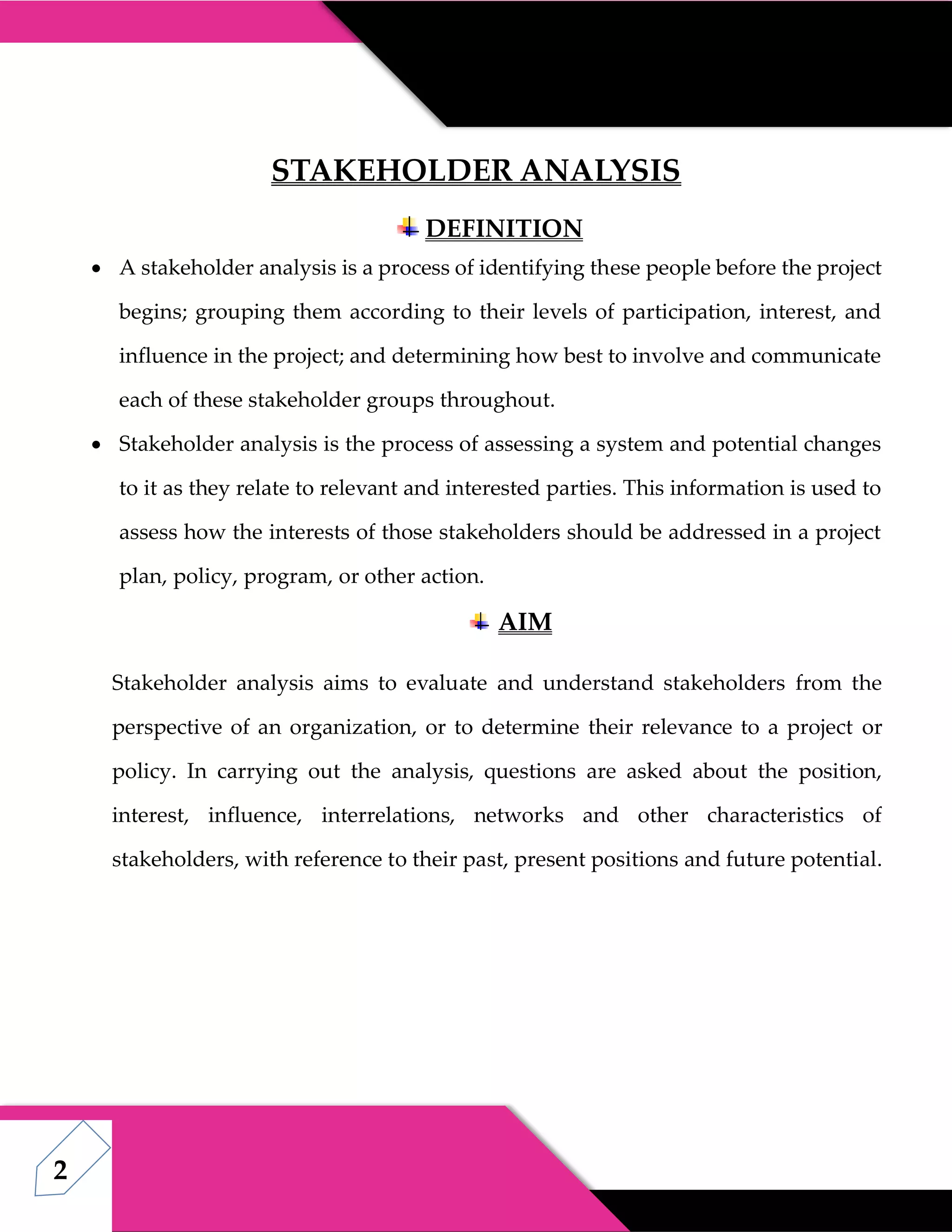 Stakeholder Analysis | PDF