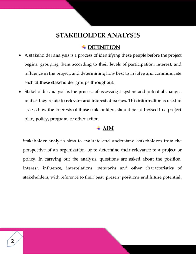 Stakeholder Analysis | PDF