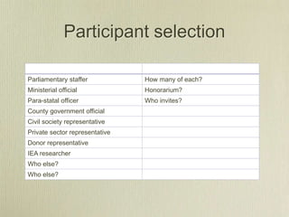 TTI PEC Nairobi Workshop - Stakeholder and Policy Mapping | PPT