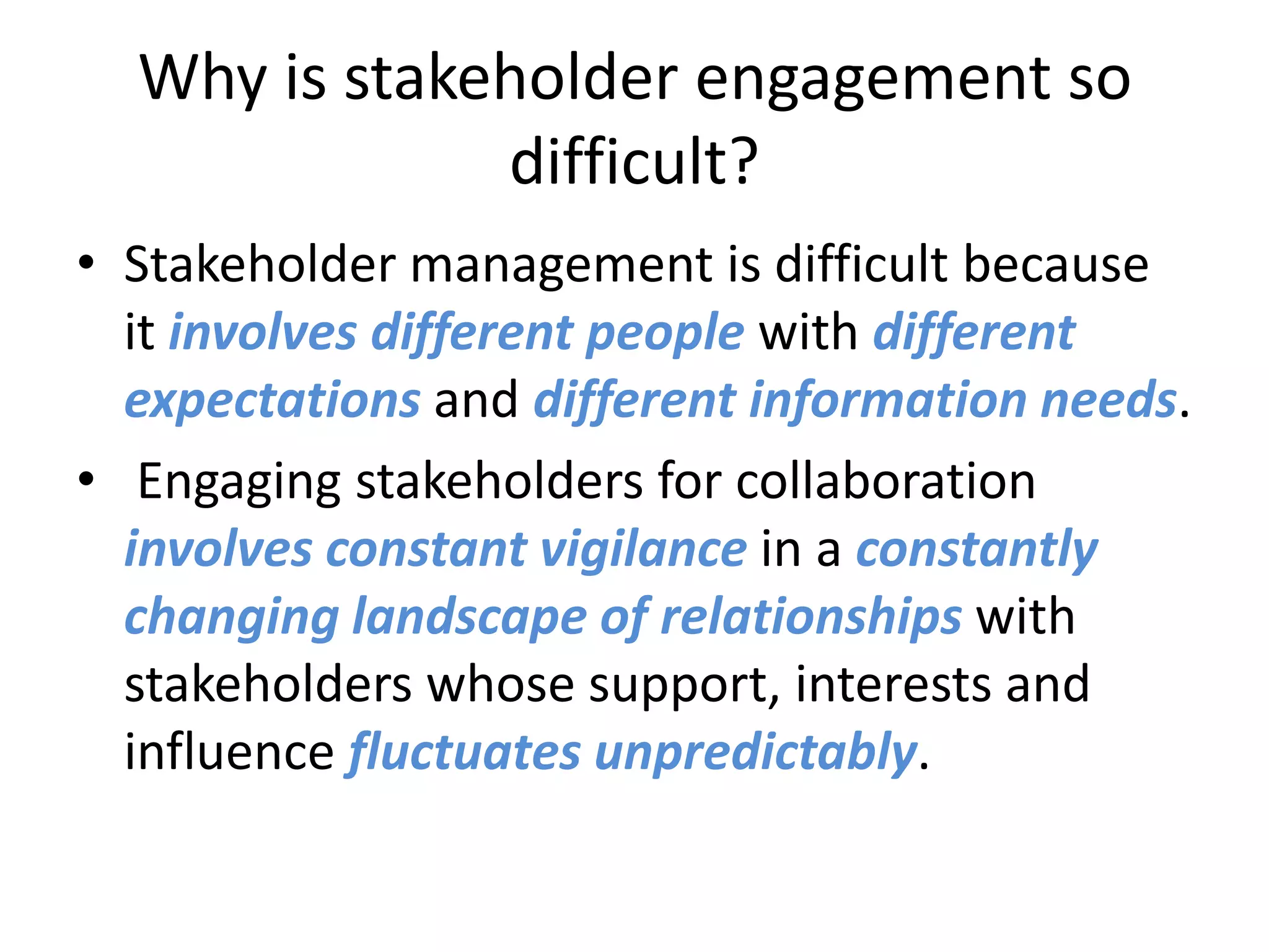 Stakeholder engagement as a tool for conflict resolution | PPTX