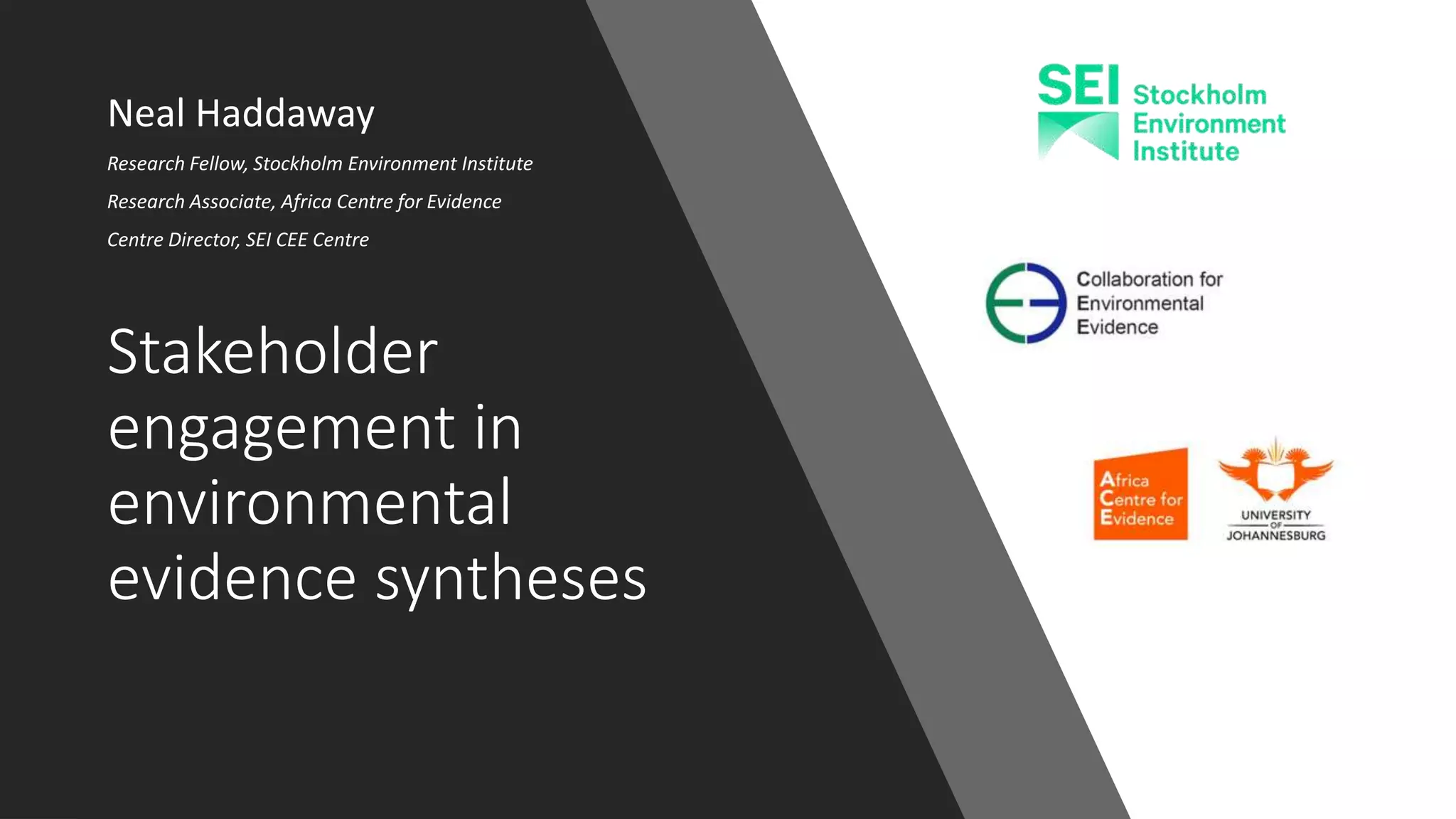 Stakeholder Engagement in Evidence Syntheses | PPT Stakeholder Engagement in Evidence Syntheses | PPT