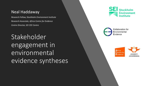Stakeholder Engagement in Evidence Syntheses | PPT