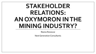 Stakeholder engagement in the mining sector | PPTX
