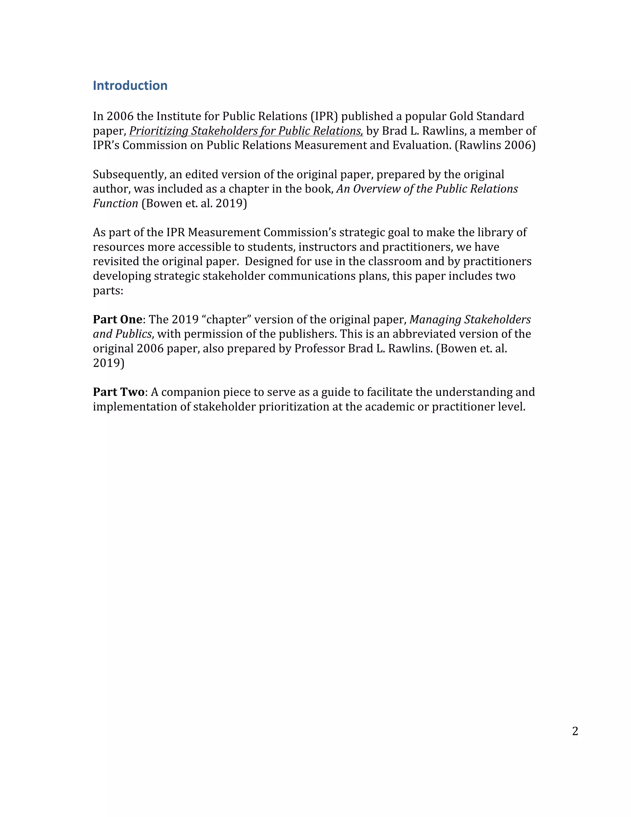 Identifying and Prioritizing Stakeholders for Public Relations | PDF