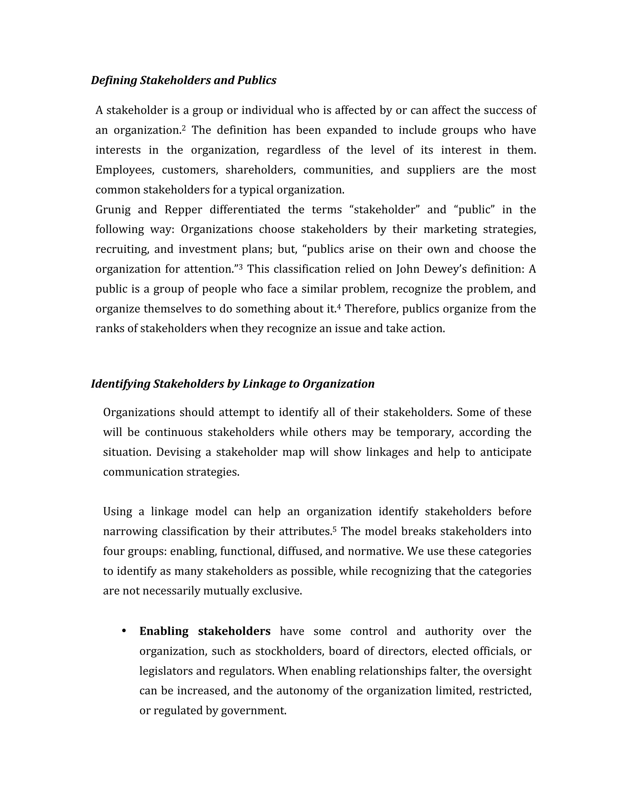 Identifying and Prioritizing Stakeholders for Public Relations | PDF