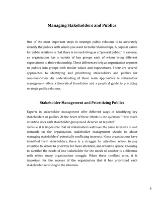Identifying and Prioritizing Stakeholders for Public Relations | PDF