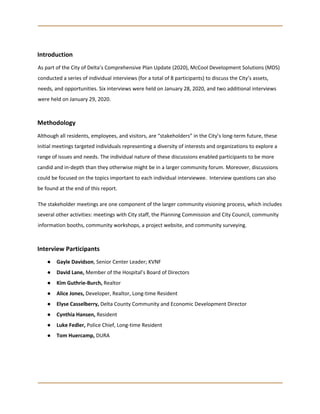 Stakeholder Interview Summary Report | PDF