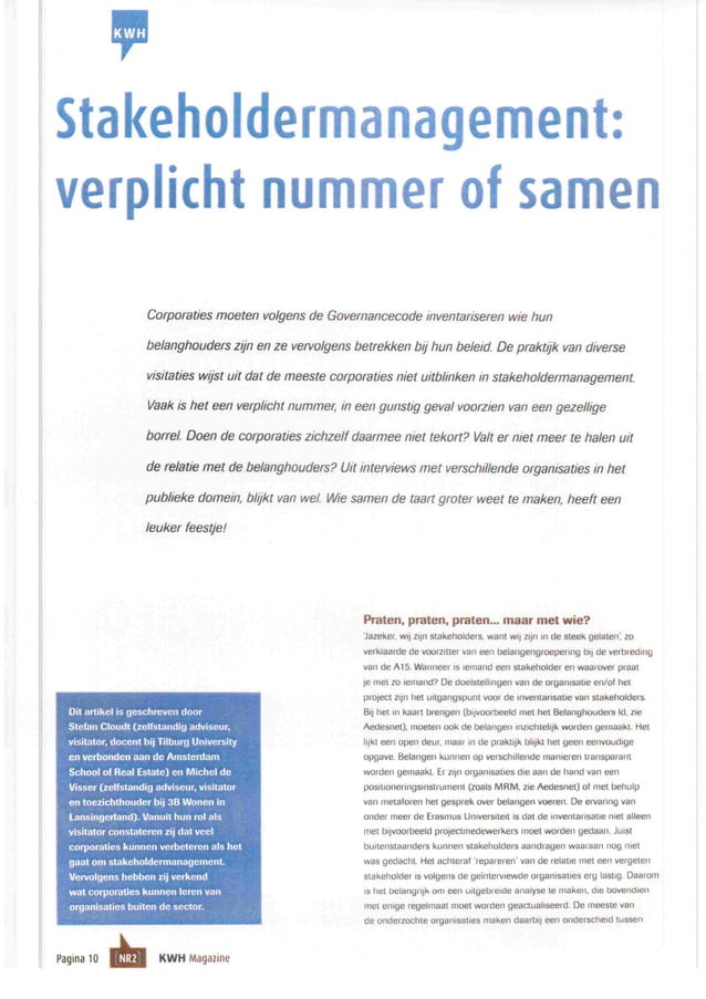 Stakeholdermanagement | PDF