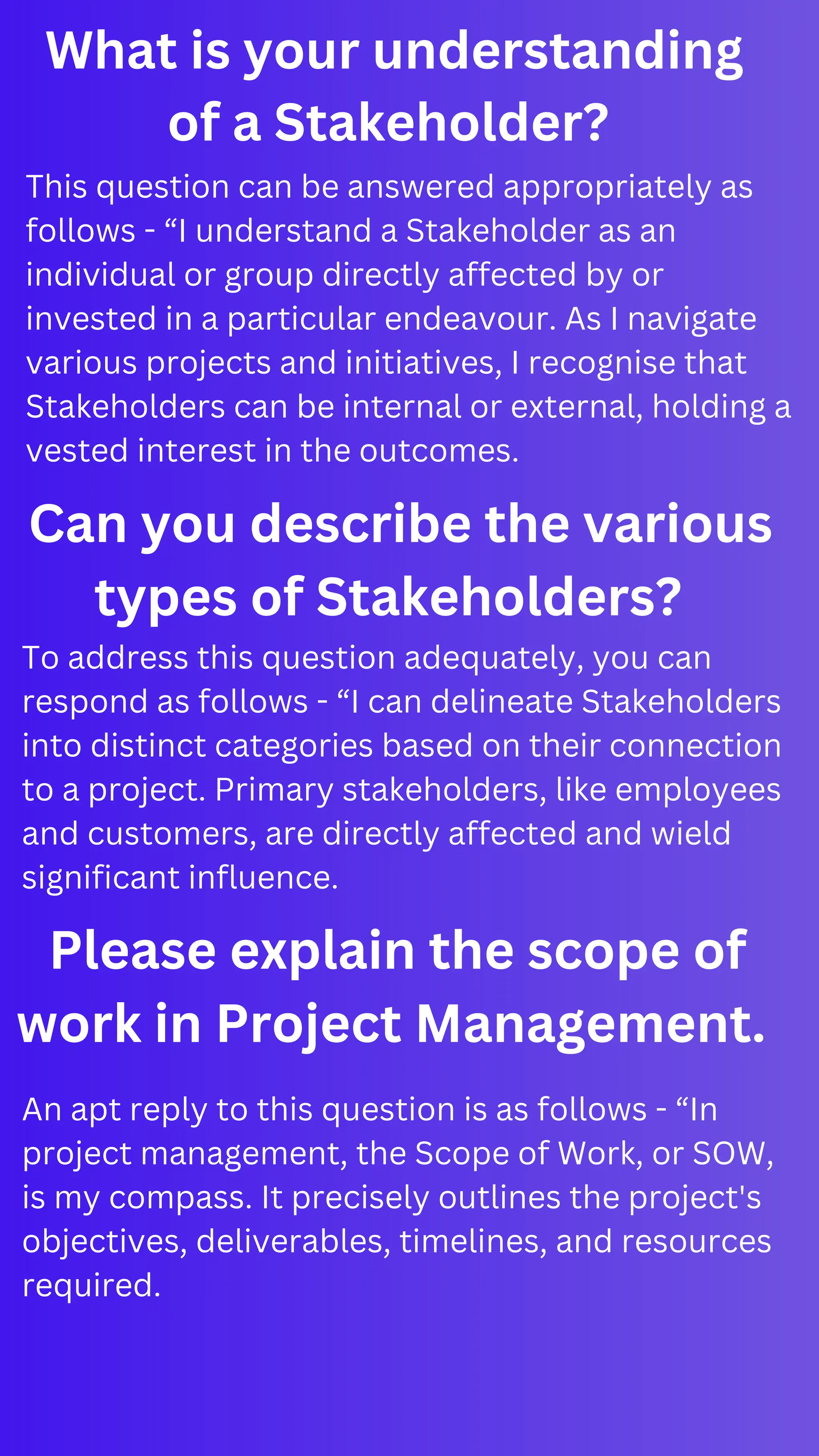 Stakeholder Management Interview preparation | PDF