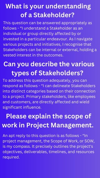 Stakeholder Management Interview preparation | PDF