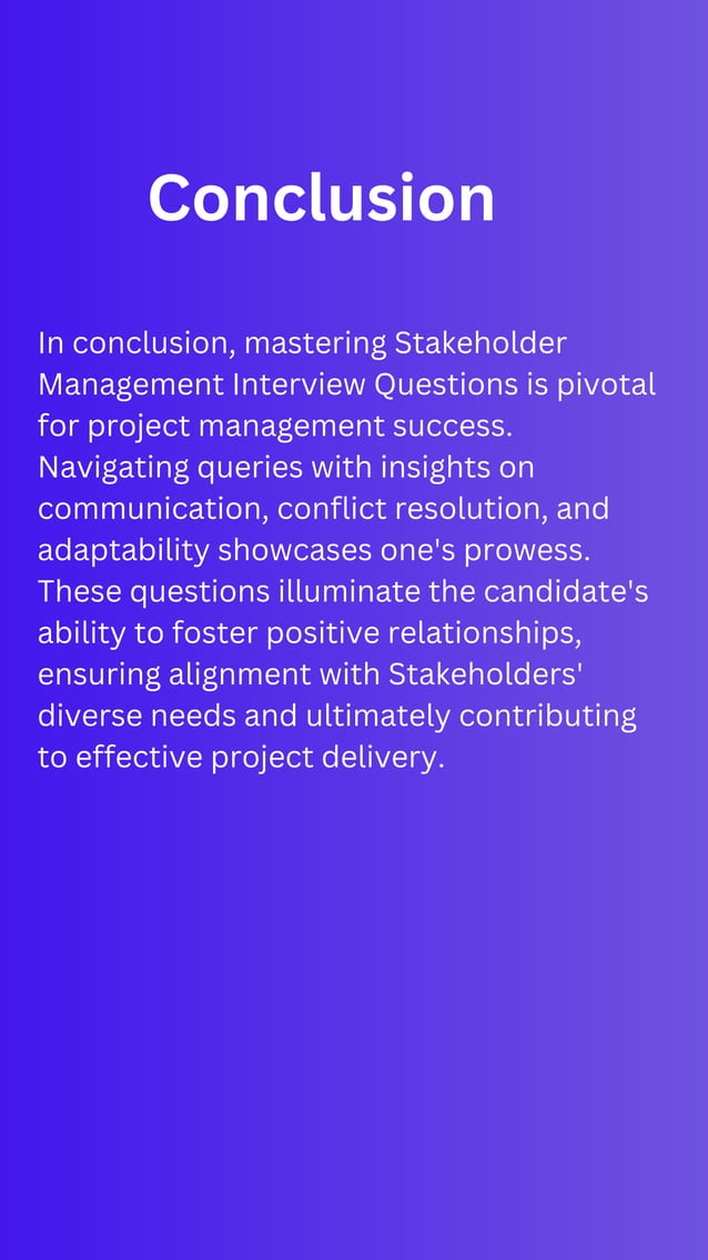 Stakeholder Management Interview preparation | PDF