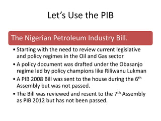 Stakeholder management seminar the petroleum industry bill as focus | PPT