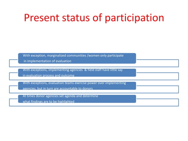 Stakeholder participation in evaluation by Ranjani K. Murthy | PPT