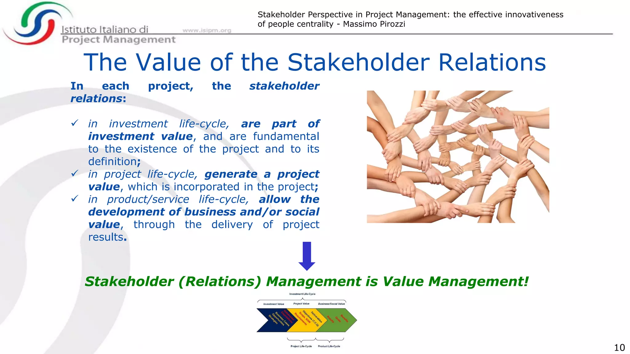Stakeholder perspective in project management - Massimo Pirozzi | PDF