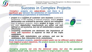 Stakeholder perspective in project management - Massimo Pirozzi | PDF
