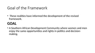 Stakeholder Presentation - SADC Framework for Achieving Gender Parity ...
