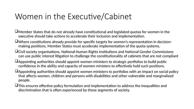 Stakeholder Presentation - SADC Framework for Achieving Gender Parity ...