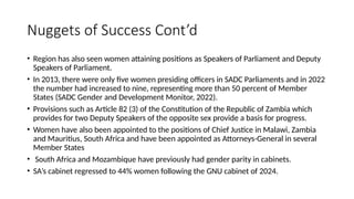 Stakeholder Presentation - SADC Framework for Achieving Gender Parity ...