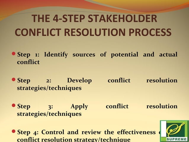 Stakeholder Relations Management and Conflict Resolution | PPT ...